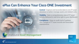 Maximize Software Investments with ePlus and Cisco ONE | PPT