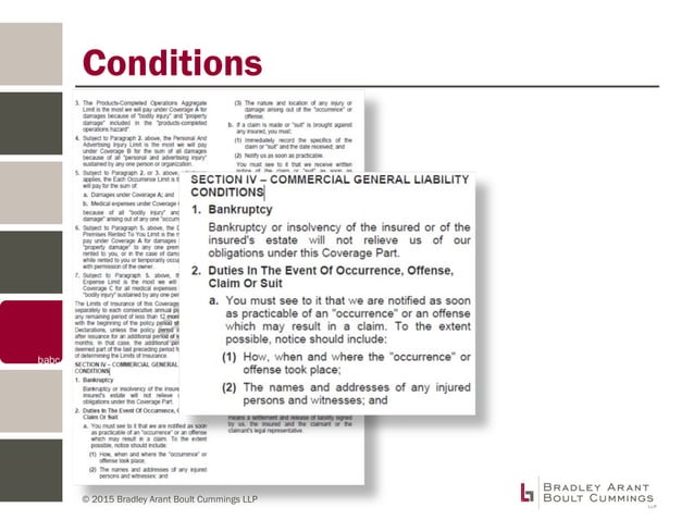 Insurance Provisions in Commercial Contracts | PPT