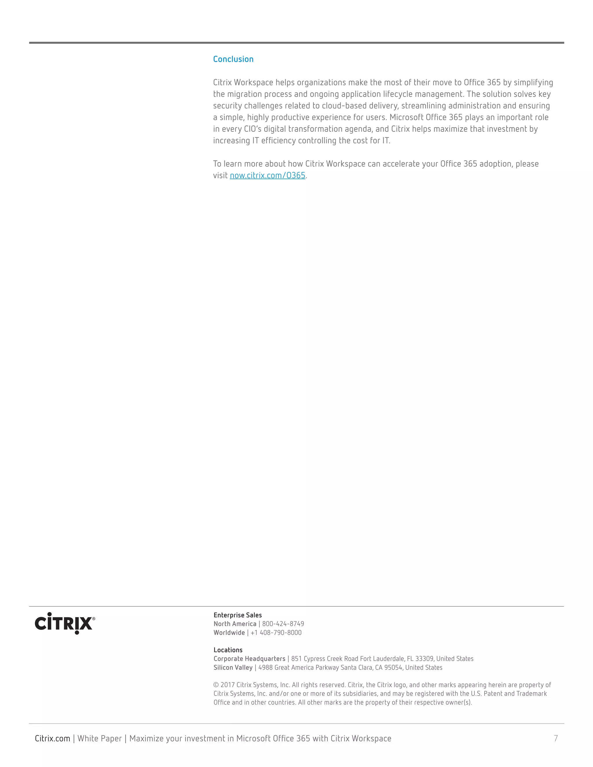 Maximize your Investment in Microsoft Office 365 with Citrix Workspace ...
