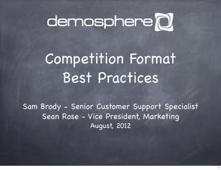 Competition Format Best Practices | Maximize Demosphere XLI | PDF