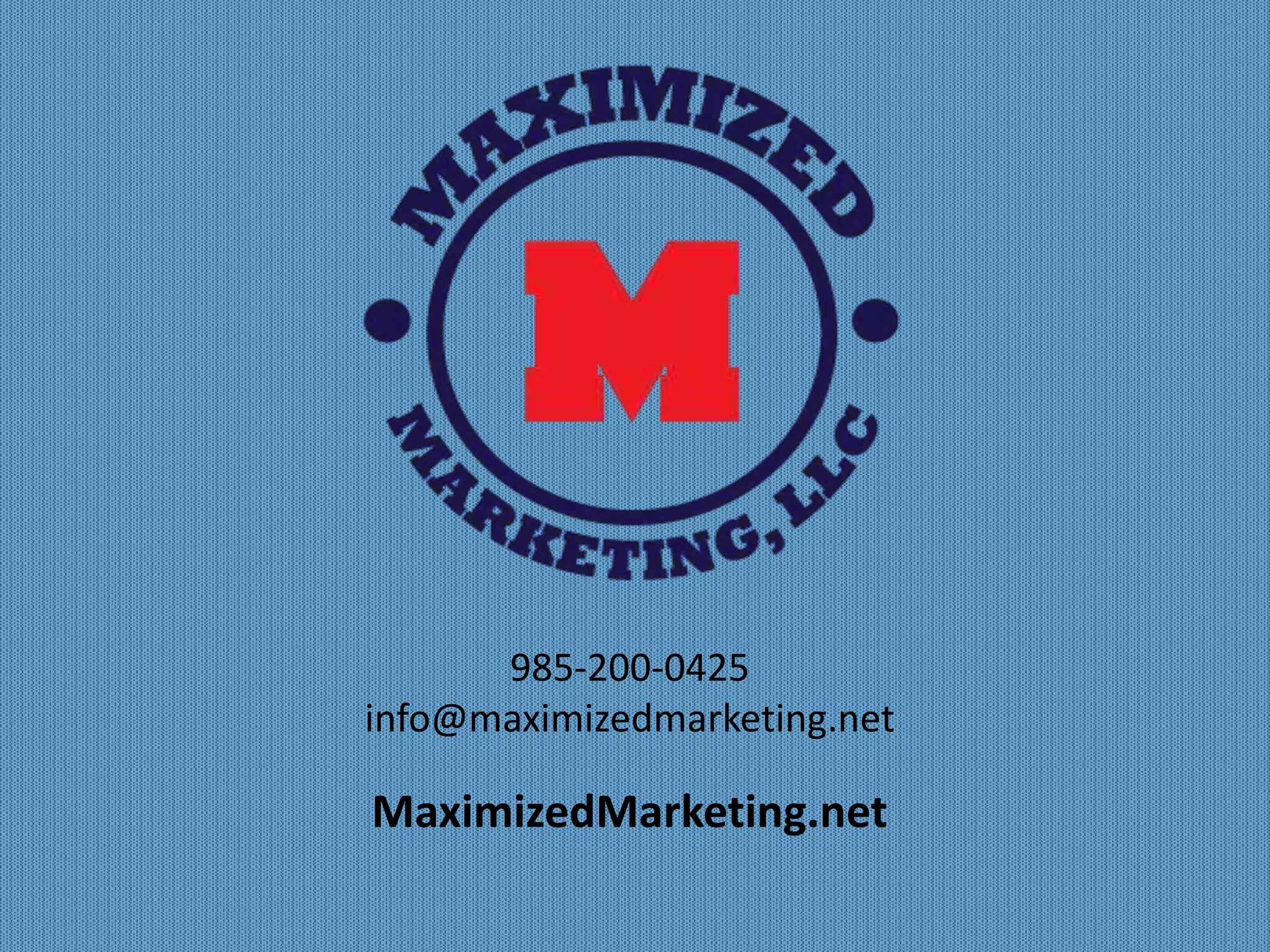Maximized Marketing Pro Consultation PowerPoint | PPTX