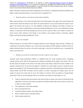 Maximized Research Impact: An Effective Strategies for Increasing ...