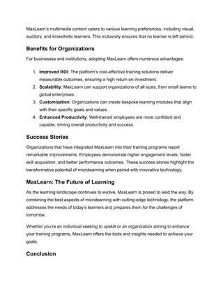 Maximize Learning Potential_ How MaxLearn's Microlearning Platform Transforms Training.pdf