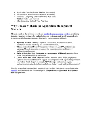 Maximize ROI with Future-Ready Application Management Services | Mphasis Edge Explained | PDF