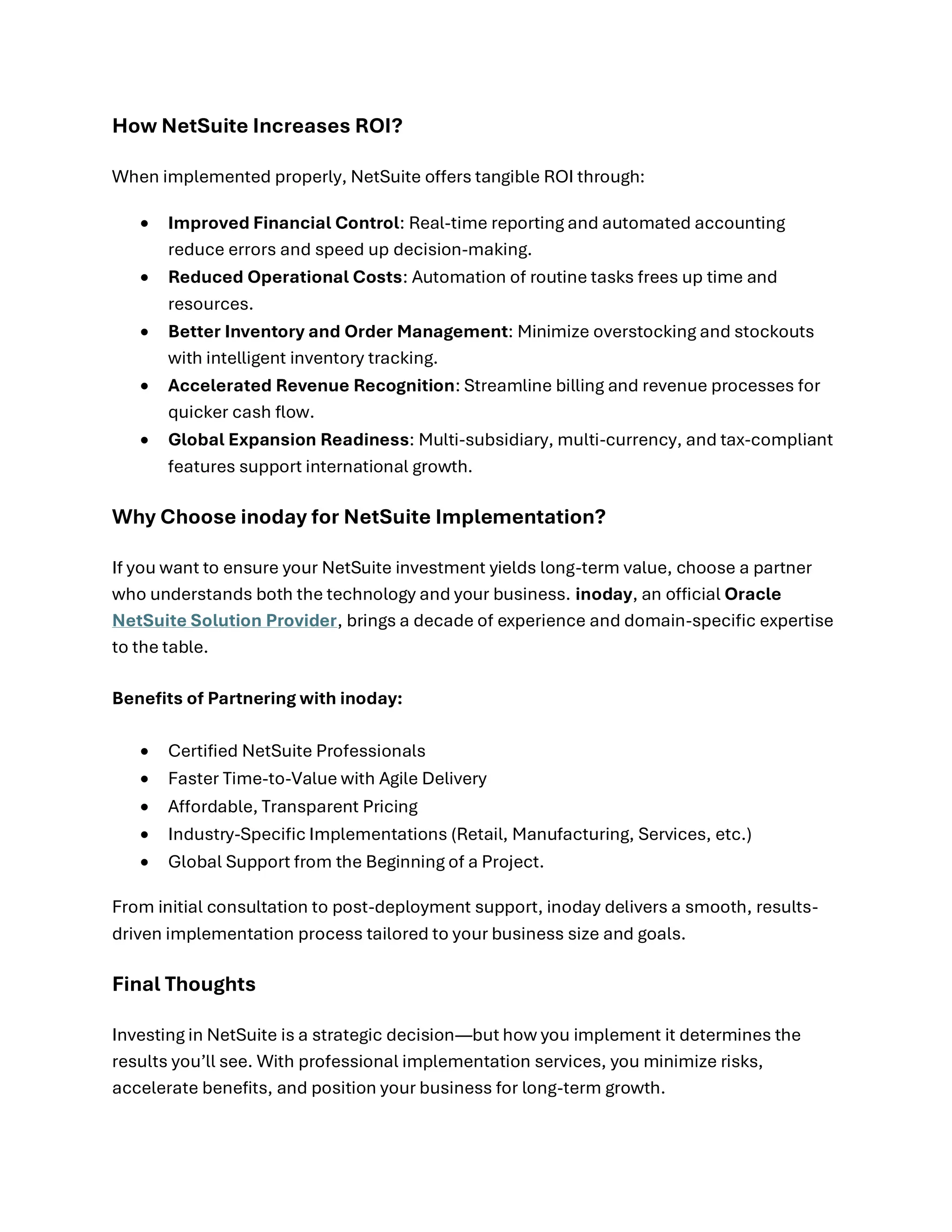 NetSuite Implementation to Maximize Returns | PDF