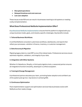 NetSuite Implementation to Maximize Returns | PDF