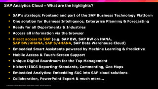 Maximize the value of SAP S4HANA & SAP BW4HANA with SAP Analytics Cloud ...