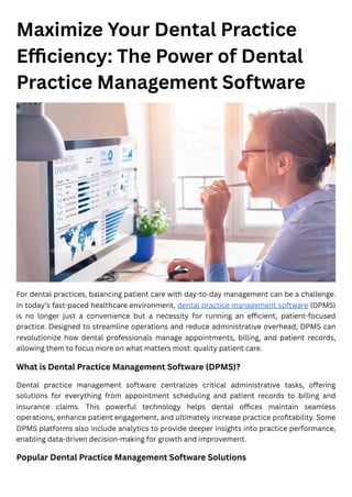 Maximize Your Dental Practice Efficiency The Power of Dental Practice ...