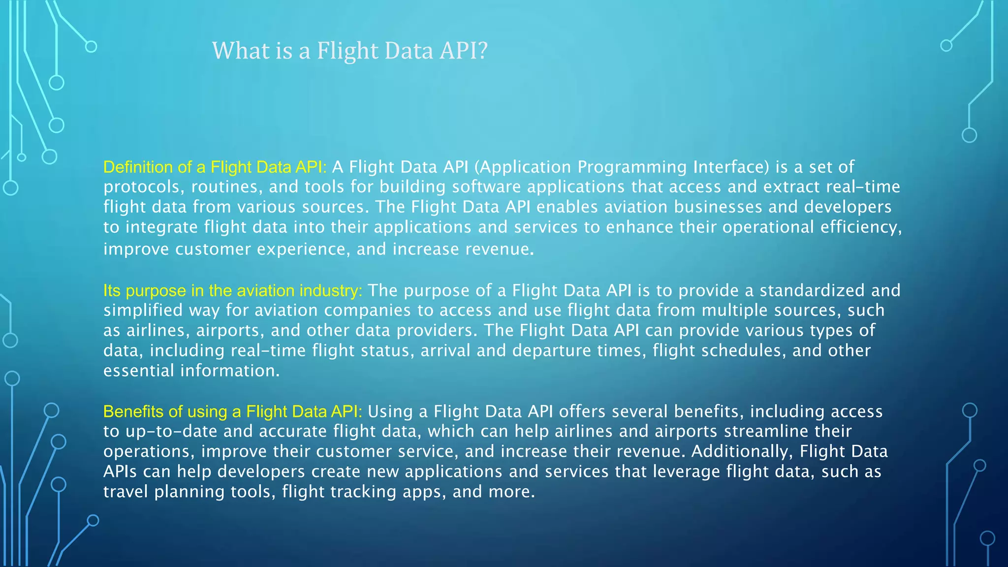 Maximizing Airline Operations Efficiency with Flight Data APIs.pptx | Cloud Computing | Internet