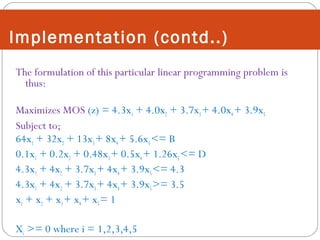 Linear Programming Case Study - Maximizing Audio Quality | PPT