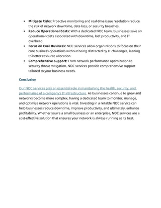 Maximizing Business Efficiency with Professional Network Operations Center (NOC) Services in AI ...