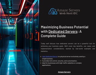 Maximizing Business Potential with Dedicated Servers: A Complete Guide | PDF