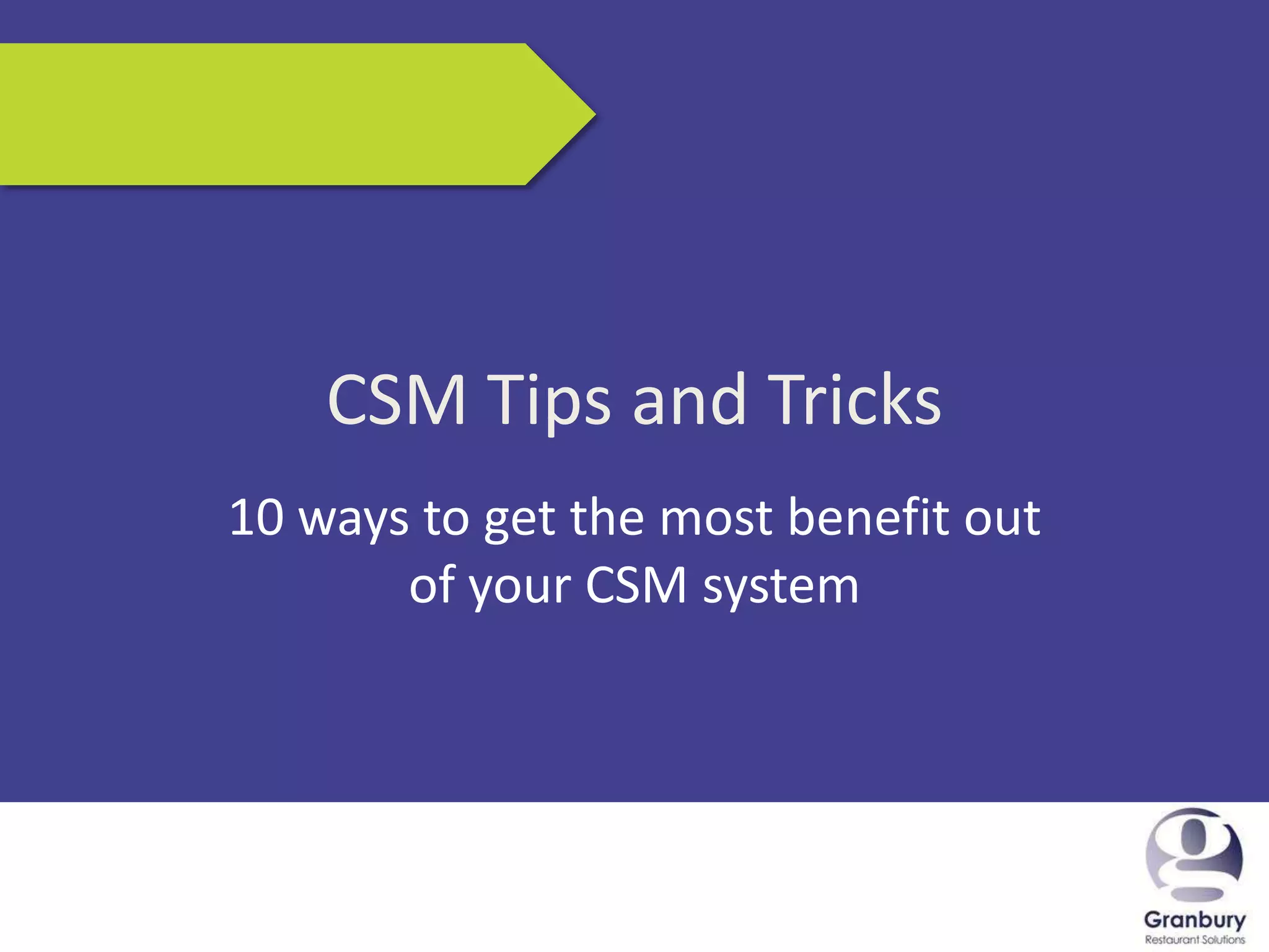 Maximizing csm | PPT