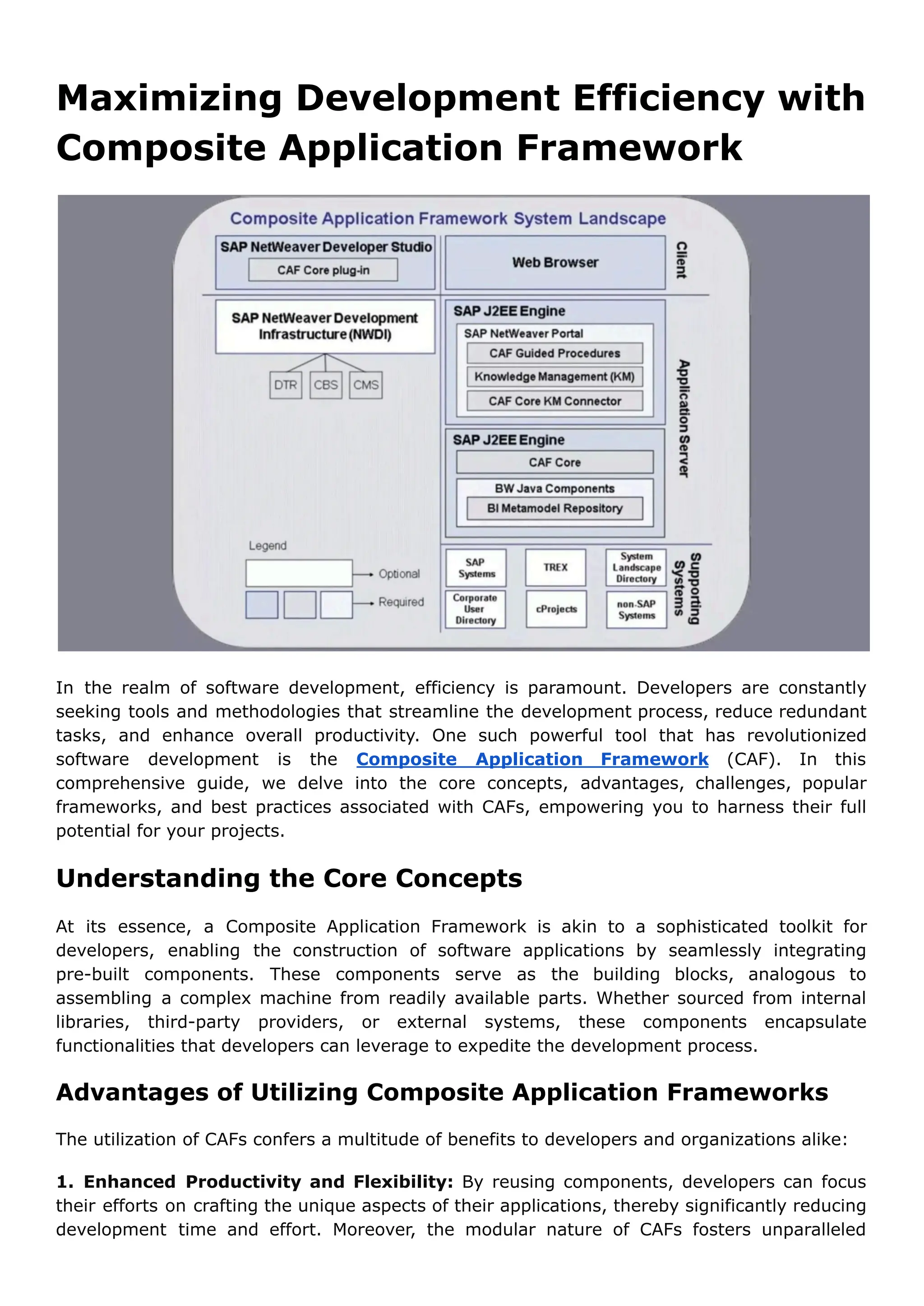 Maximizing Development Efficiency with Composite Application Framework | PDF