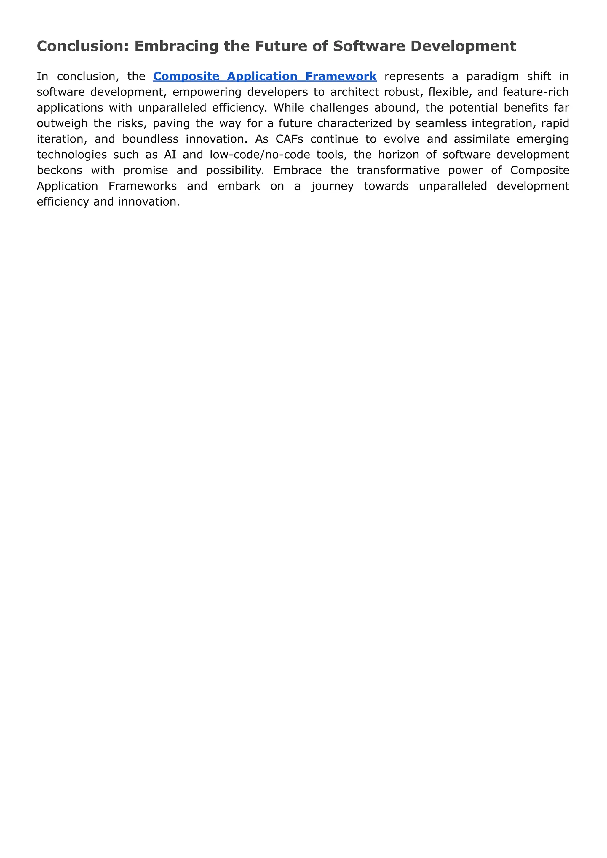 Maximizing Development Efficiency with Composite Application Framework | PDF