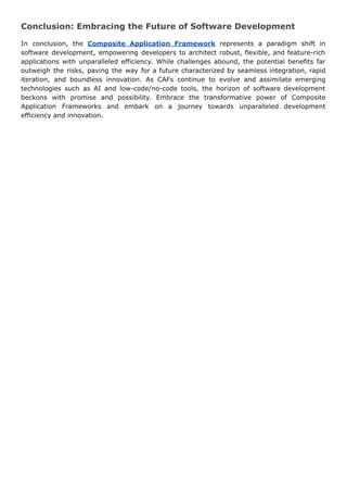 Maximizing Development Efficiency with Composite Application Framework ...
