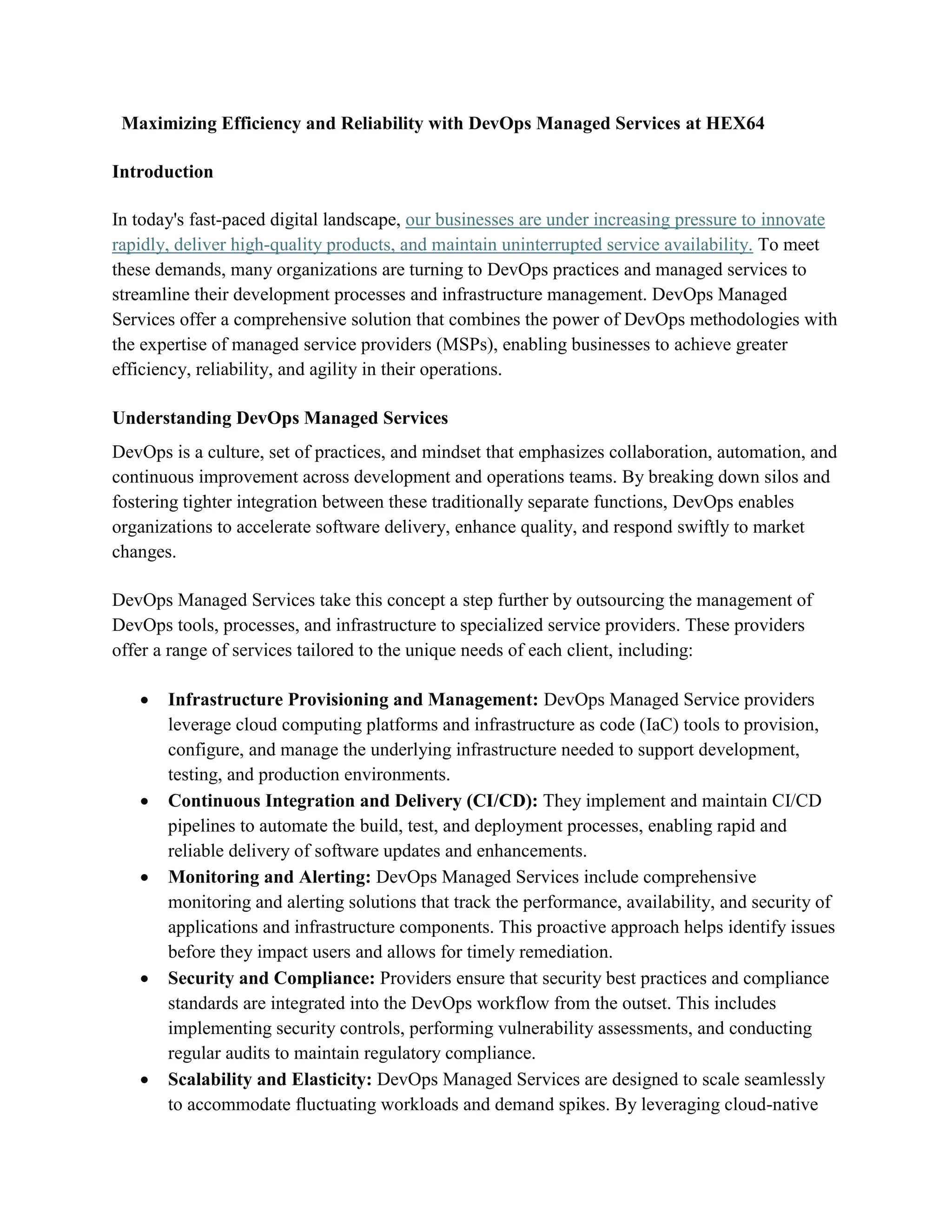 Maximizing Efficiency and Reliability with DevOps Managed Services at HEX64.docx