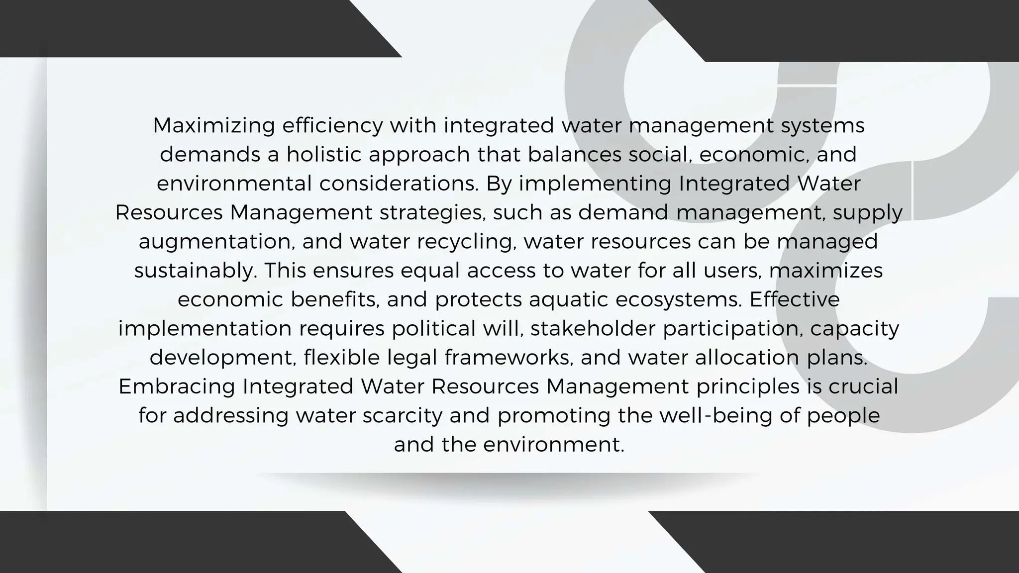 Maximizing Efficiency with Integrated Water Management Systems | PPT