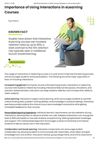 Maximizing Interactivity in Online Learning_ Strategies for Course ...