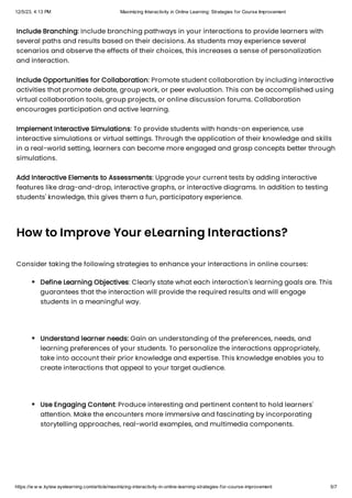 Maximizing Interactivity in Online Learning_ Strategies for Course ...