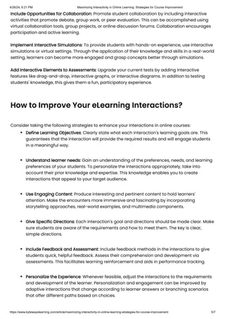 Maximizing Interactivity in Online Learning_ Strategies for Course ...
