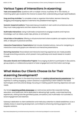 Maximizing Interactivity in Online Learning_ Strategies for Course Improvement | PDF