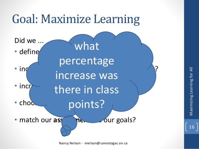 Maximizing learning for all learners 2016