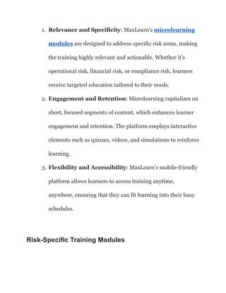 Maximizing Learning with MaxLearn Microlearning Platform_ Comprehensive Risk Management Training ...
