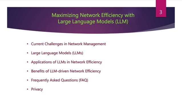 Maximizing Network Efficiency with Large Language Models (LLM) | PPT