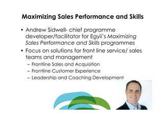 Maximizing Sales Performance: Andrew Sidwell Team Egyii | PDF | Business Administration | Business