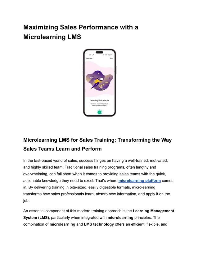 Maximizing Sales Performance with a Microlearning LMS.pdf
