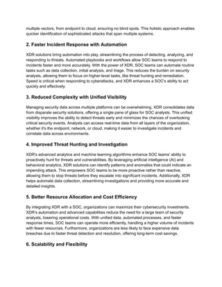 Maximizing SOC Benefits with XDR A Game-Changer for Cybersecurity | PDF