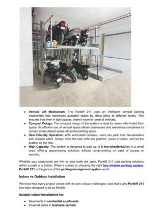 Maximizing Space with Parklift 211 Ideal Two-Wheeler Parking Solutions ...