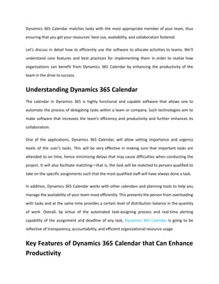 Maximizing Team Efficiency_ Streamlining Task Assignments with Dynamics 365 Calendar.pdf