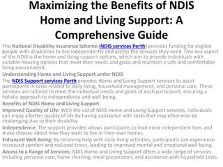 Maximizing the Benefits of NDIS Home and Living Support A Comprehensive ...