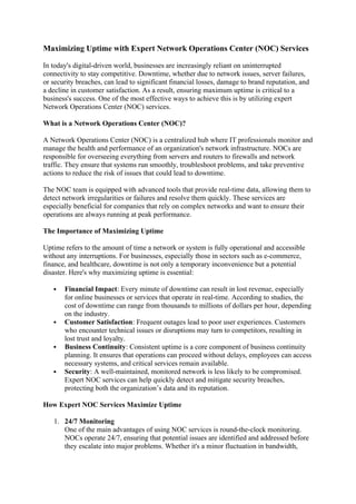 Maximizing Uptime with Expert Network Operations Center.docx