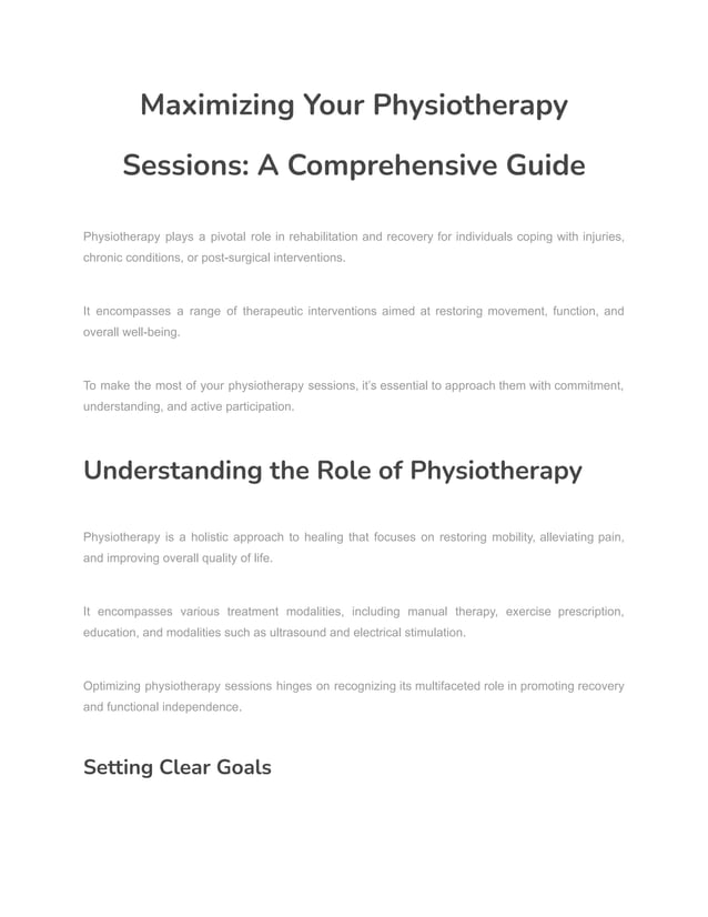 Maximizing Your Physiotherapy Sessions_ A Comprehensive Guide.pdf