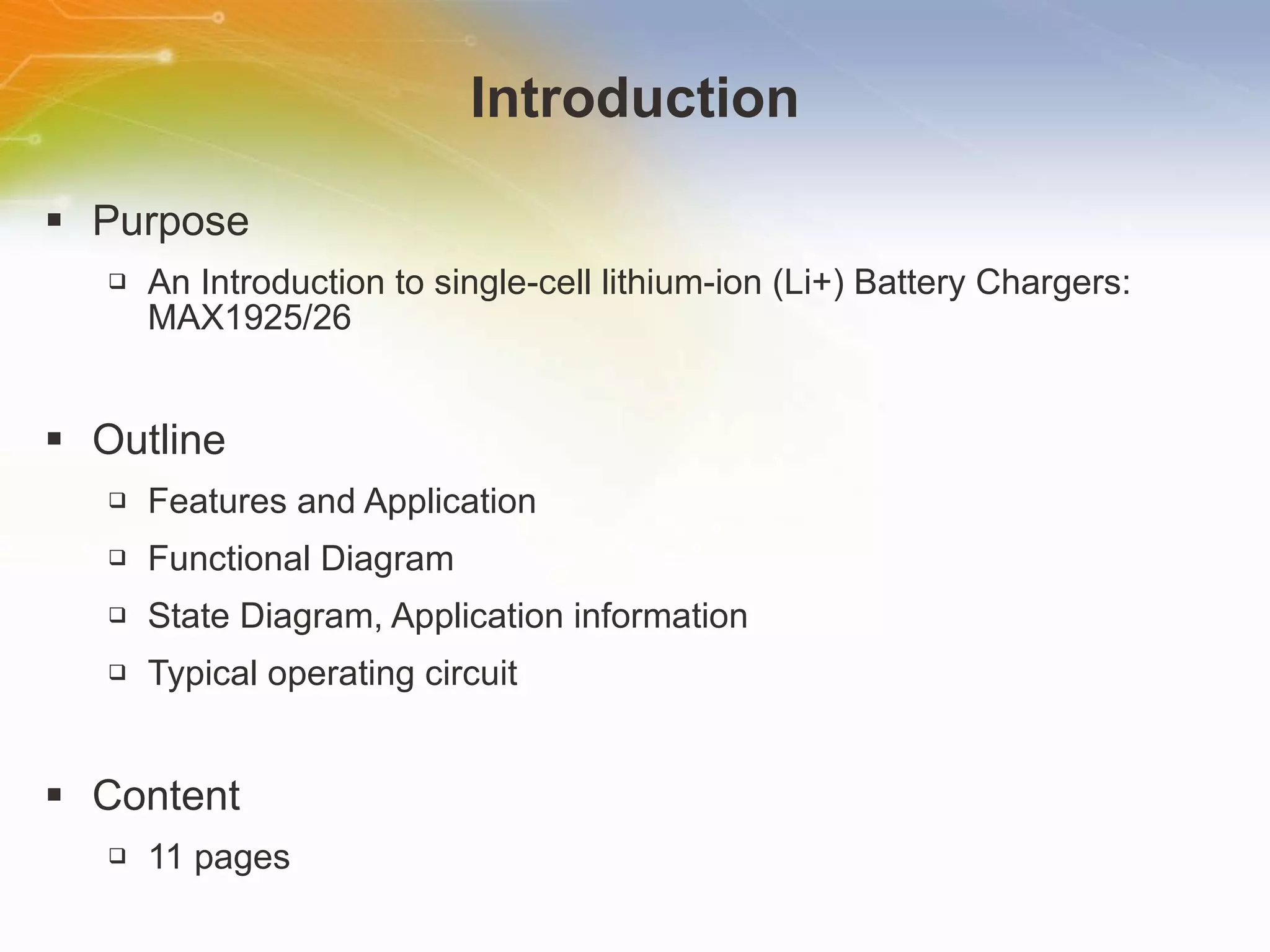 MAX1925/26 - Lithium-Ion Li+ Battery Chargers | PPT
