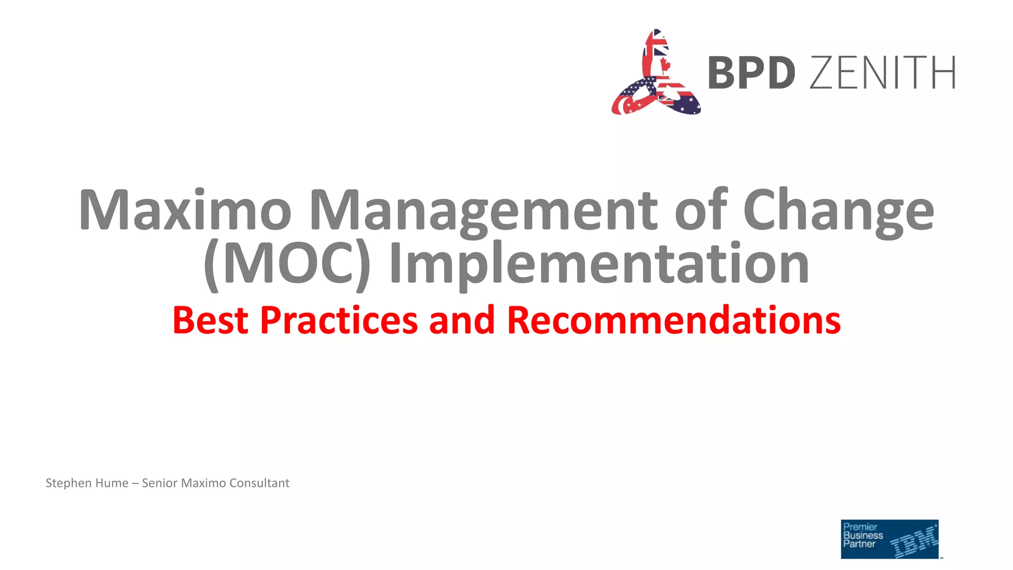 Maximo mocimplementationbestpractices-181105170134 | PDF