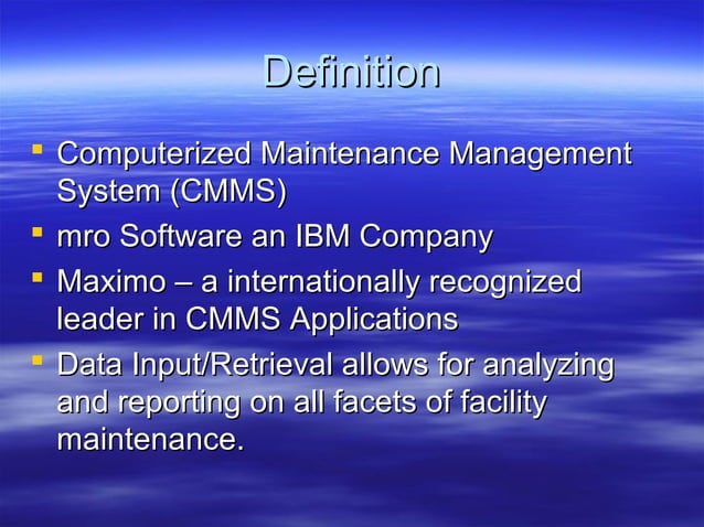 Maximo overview | PPS