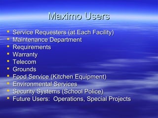 Maximo overview | PPS