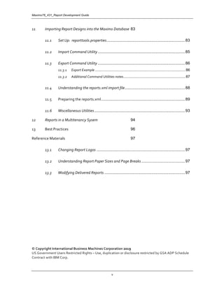 Maximo76 designer431 report development guide_rev8 | PDF