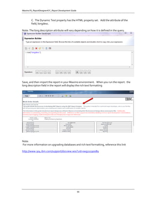 Maximo76 designer431 report development guide_rev8 | PDF