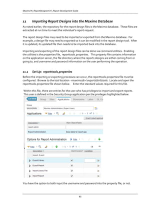 Maximo76 designer431 report development guide_rev8 | PDF