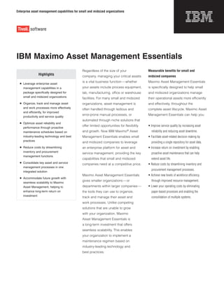 Maximo asset mngmnt_essentials | PDF