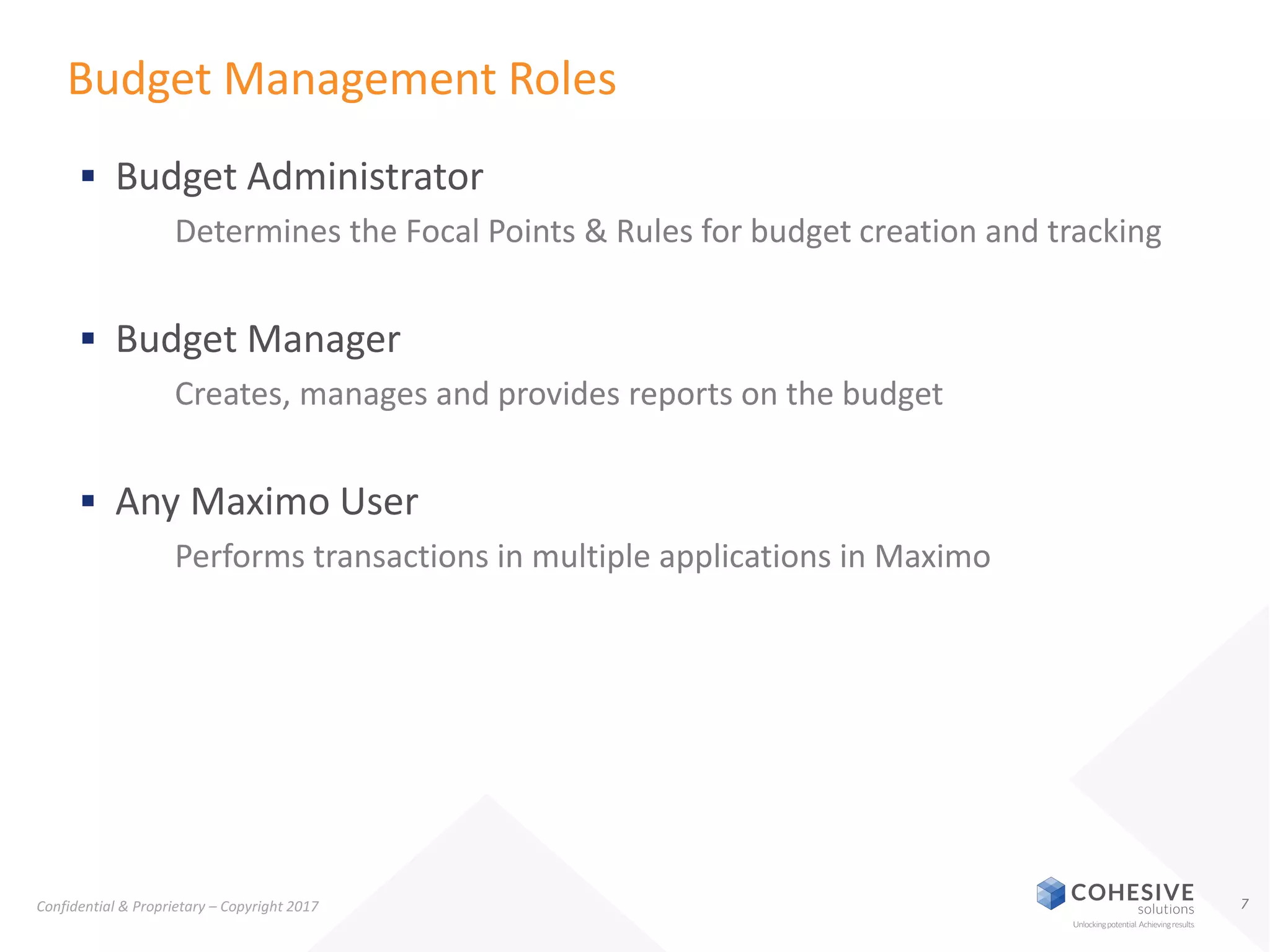 Maximo Budget Monitoring Logsdon 2017 imug | PDF