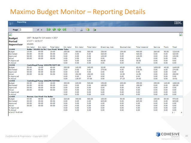 Maximo Budget Monitoring Logsdon 2017 imug | PDF