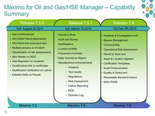 Maximo Oil and Gas 7.6.1 HSE: Overview | PPTX