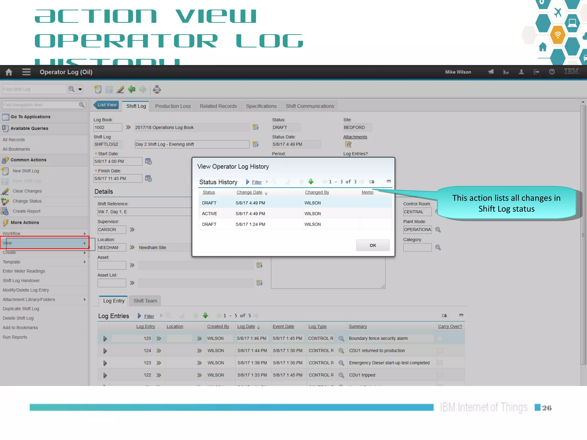 Maximo Oil and Gas 7.6.1 HSE: Operator Log overview | PPT