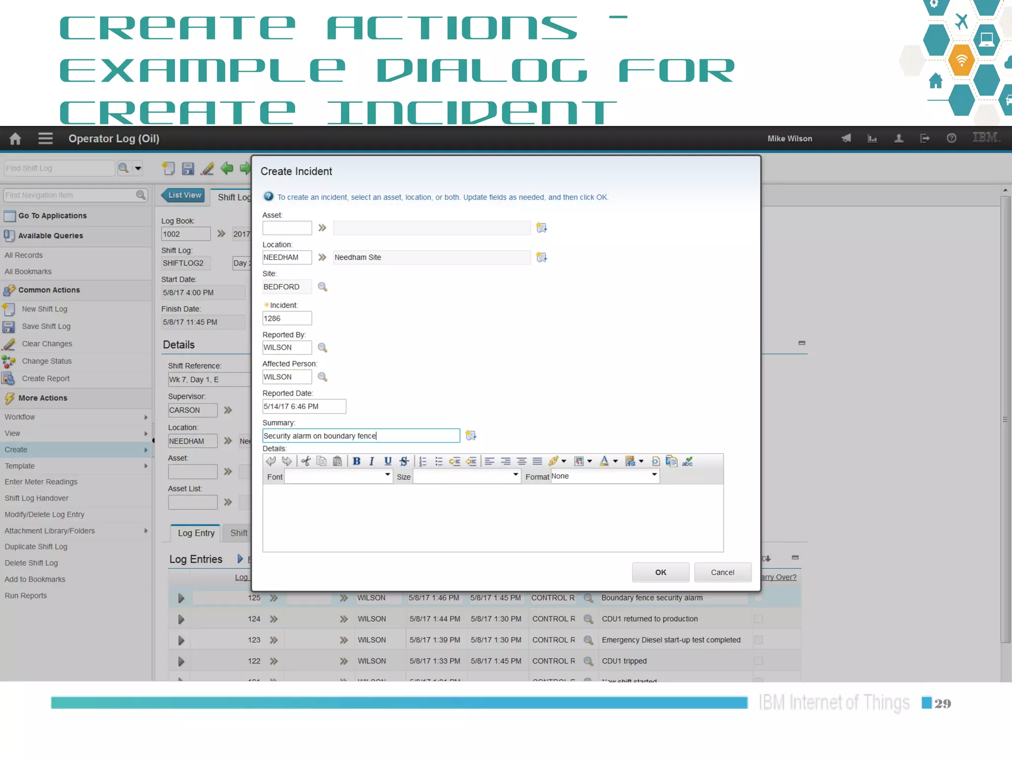 Maximo Oil and Gas 7.6.1 HSE: Operator Log overview | PPT